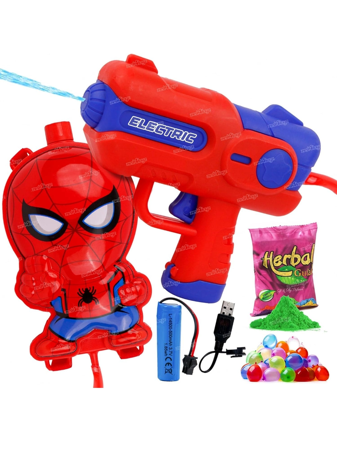 Spiderman Electric Pichkari (Premium) with Water Tank – Baked Lasun